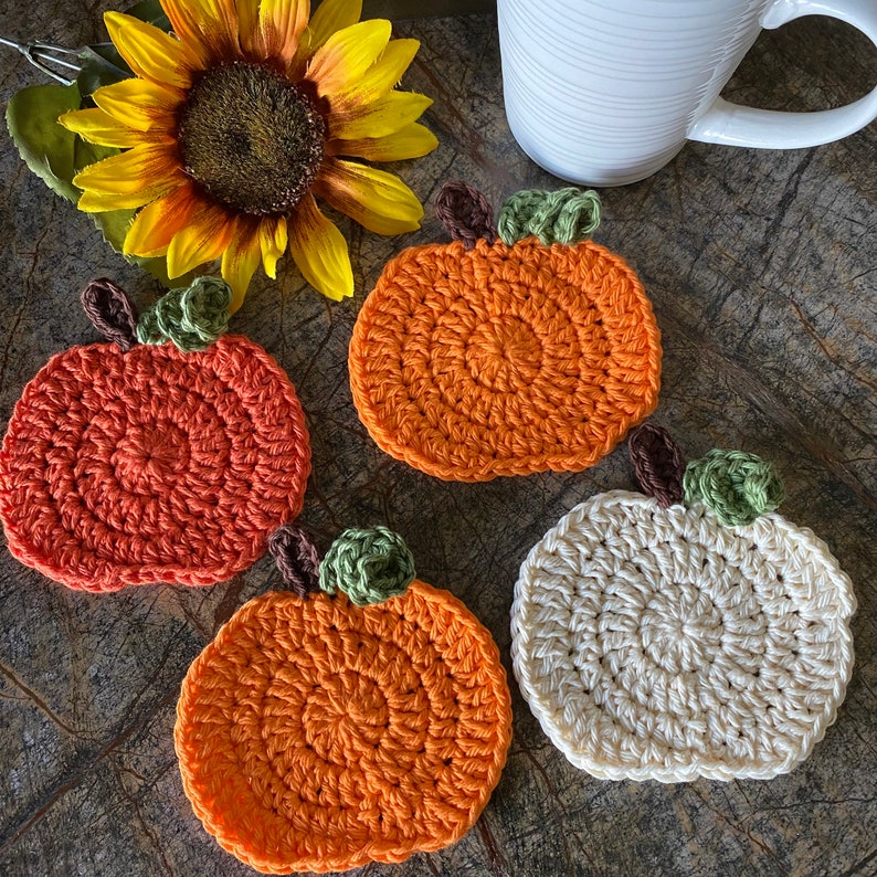 Pumpkin Coasters Set of 4 Fall Coasters Coasters Coffee | Etsy