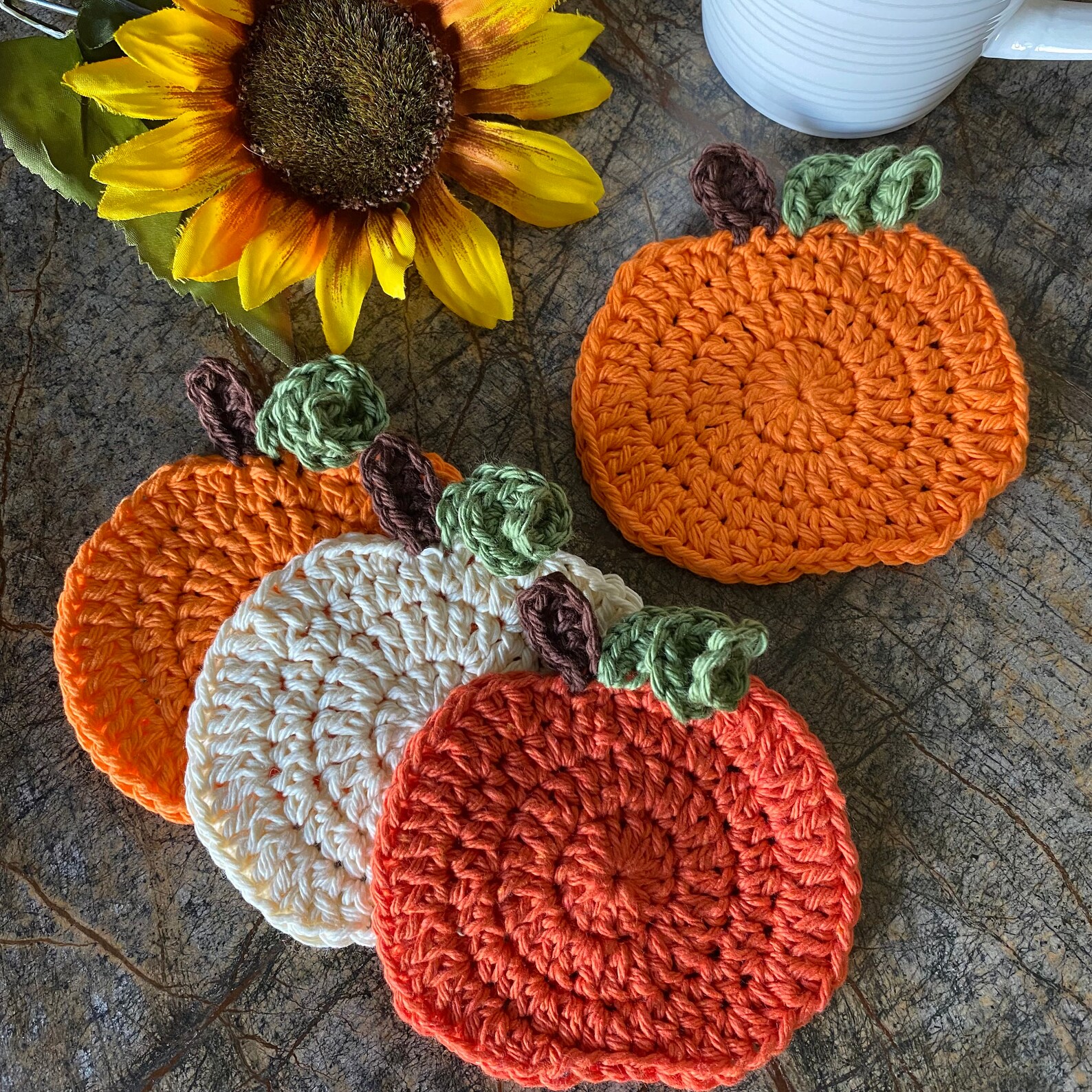 Pumpkin Coasters Set of 4 Fall Coasters Coasters Coffee | Etsy