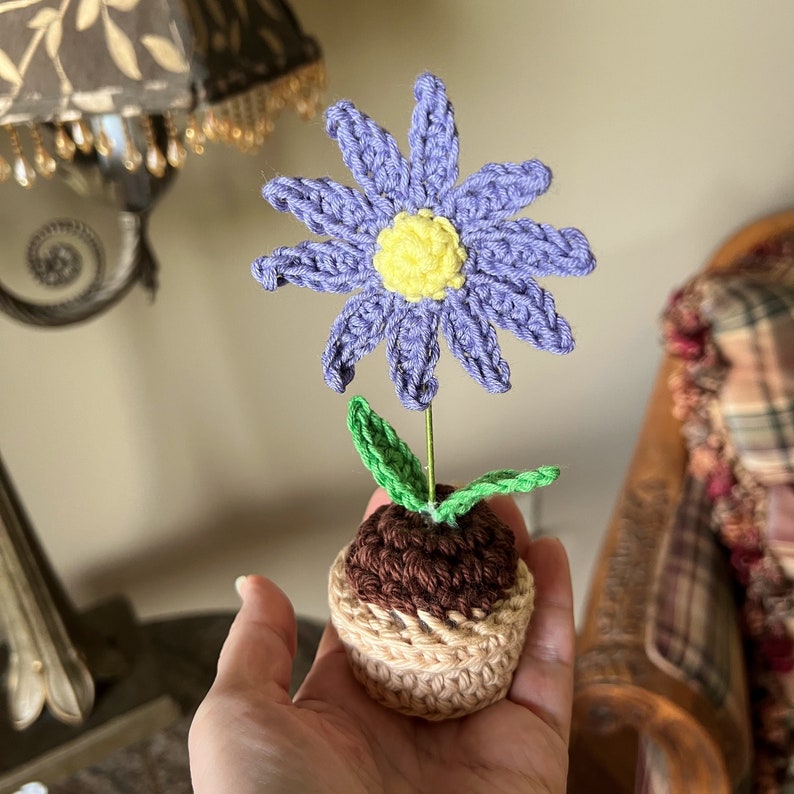 Mini Daisy & Pot Crochet Amigurumi Daisy Crocheted Daisy and - Etsy
