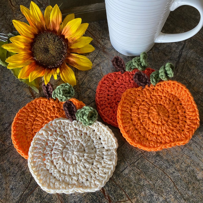 Pumpkin Coasters Set of 4 Fall Coasters Coasters Coffee | Etsy