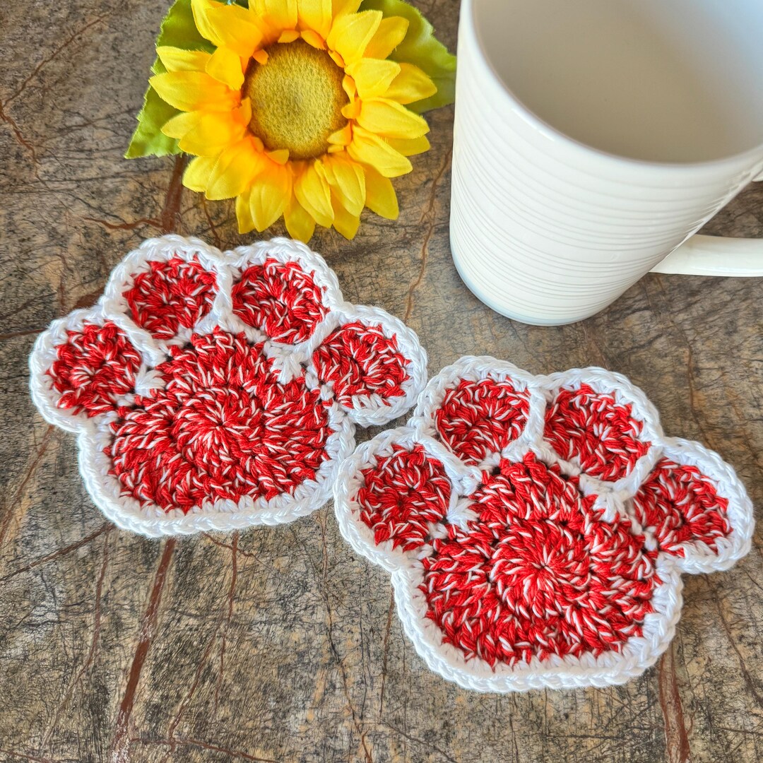Paw Print Coaster Set of 2 or 4, Paw Coasters, Coasters, Dog Coasters ...