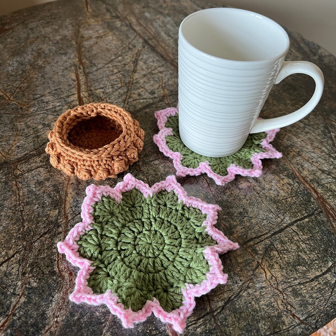 Succulent Coaster Set of 2 With Bobble Pot Cactus Coasters in - Etsy
