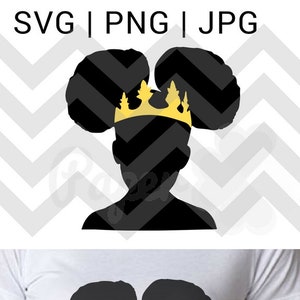Black Princess SVG Afro Puffs Crown Svg Clip Art Black Girl African ...