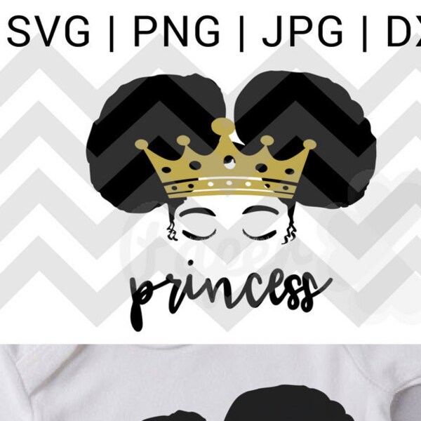 Afro Princess Svg - Etsy