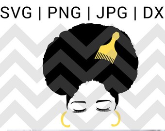Black Lady Hair Pick Svg - Etsy