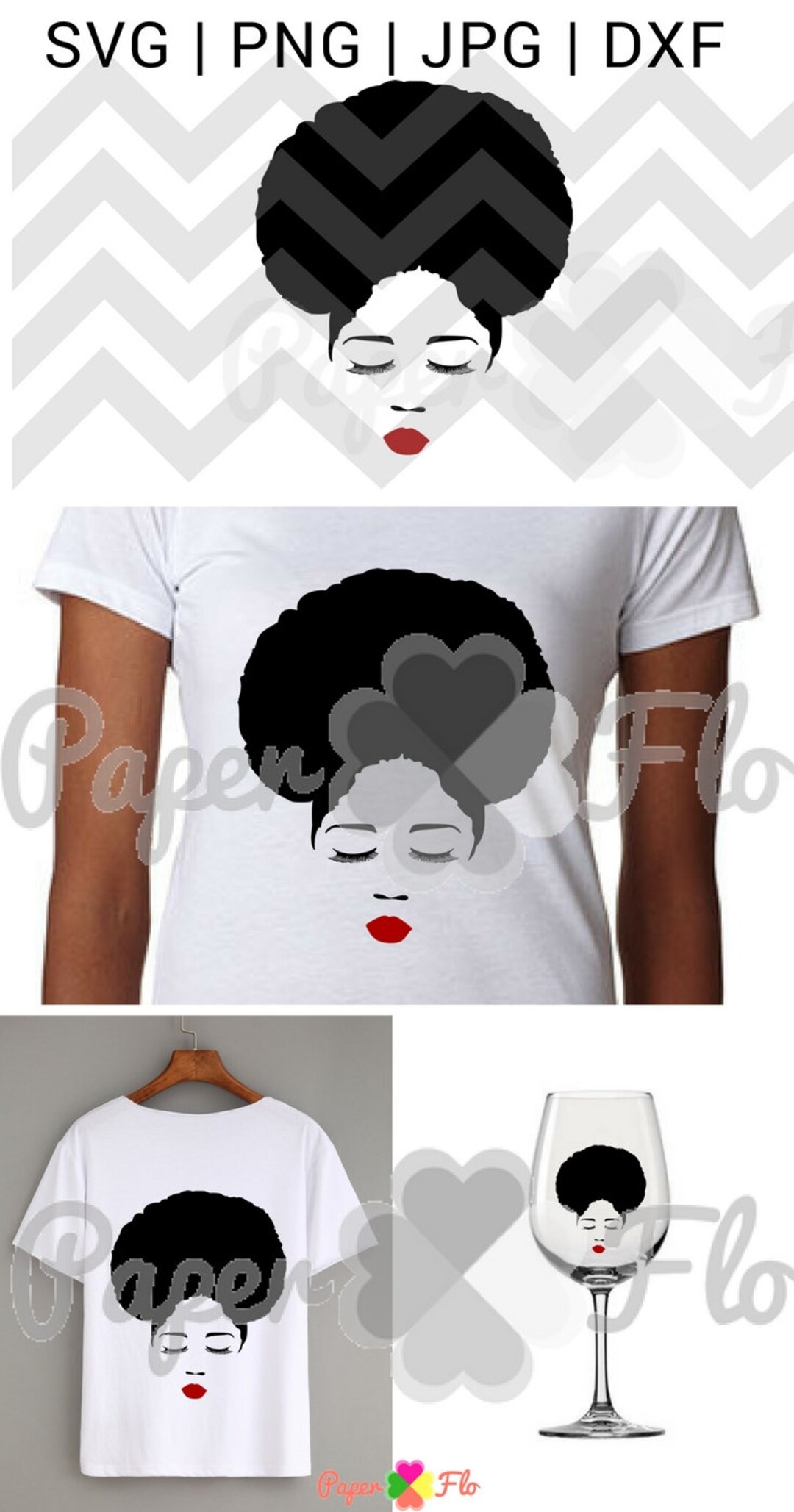 Afro Hair SVG Eyelashes Svg Lips SVG Face Clip Art Black Natural Hair ...