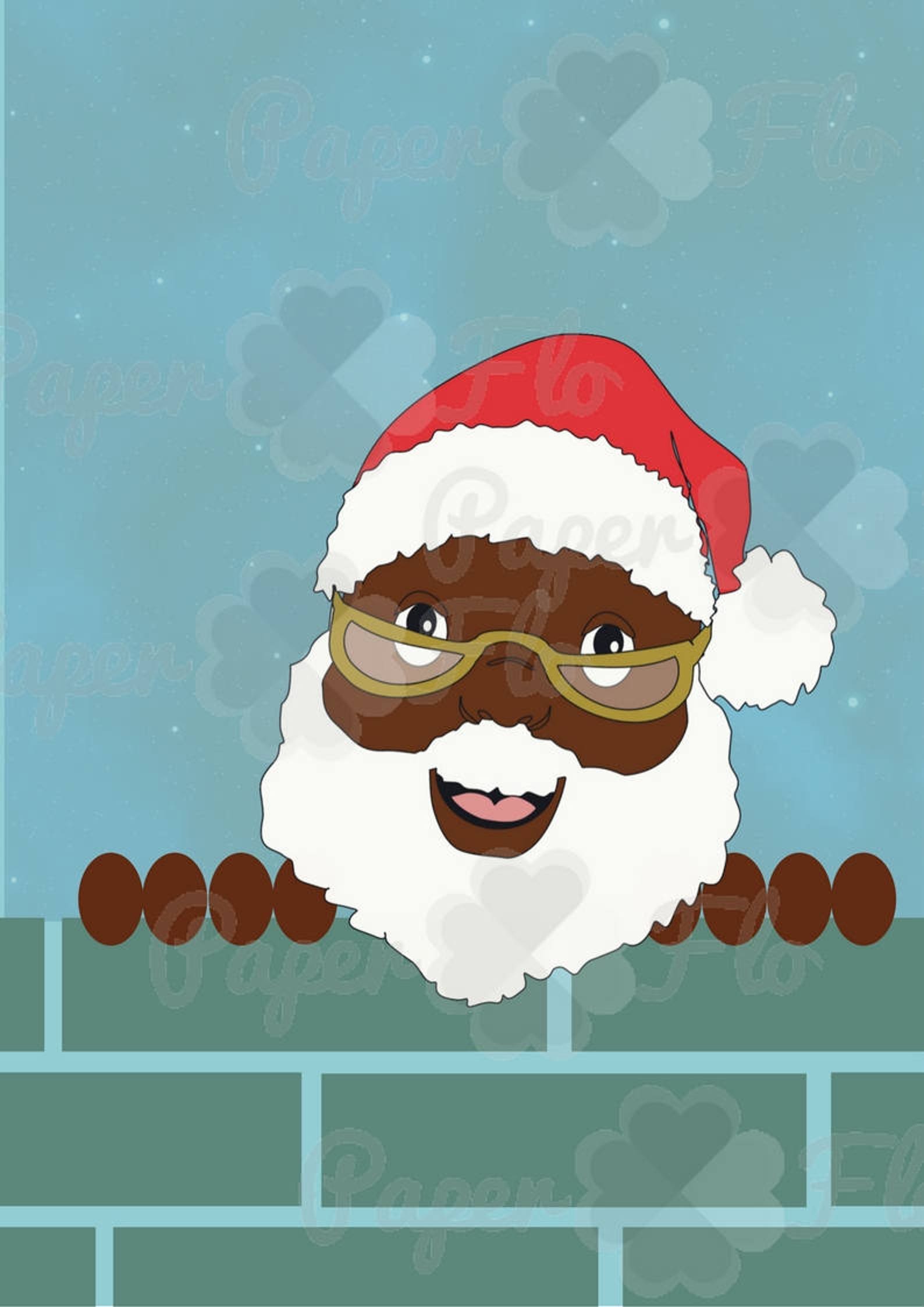 Black Santa SVG Clip Art Santa Claus DXF Files Digital Art | Etsy