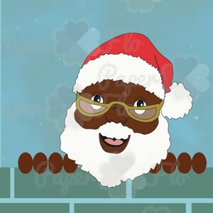 Black Santa SVG Clip Art Santa Claus DXF Files Digital Art Christmas ...