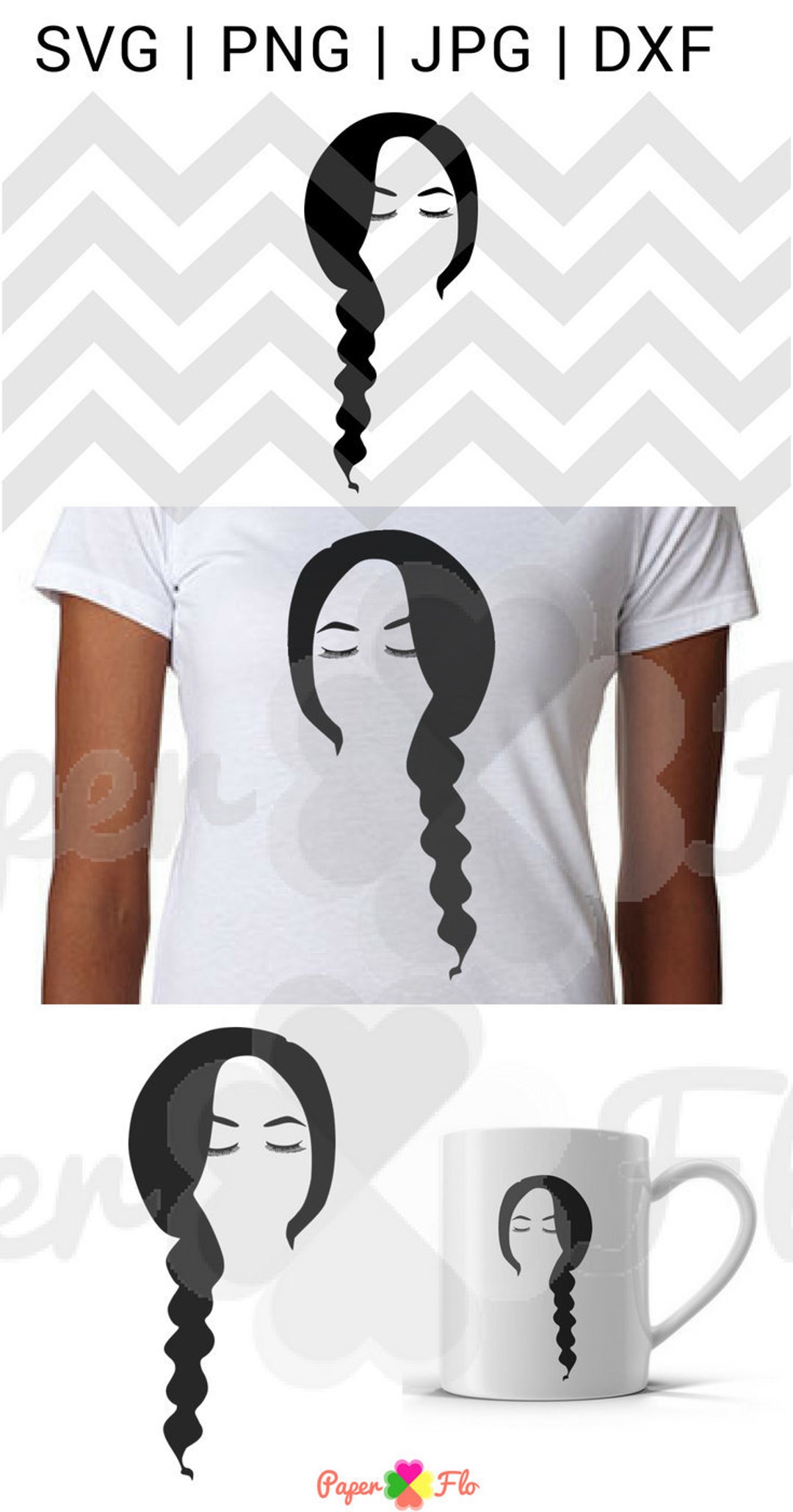 Side Braid SVG Clip Art Locs SVG Files African American Art Black Girl ...