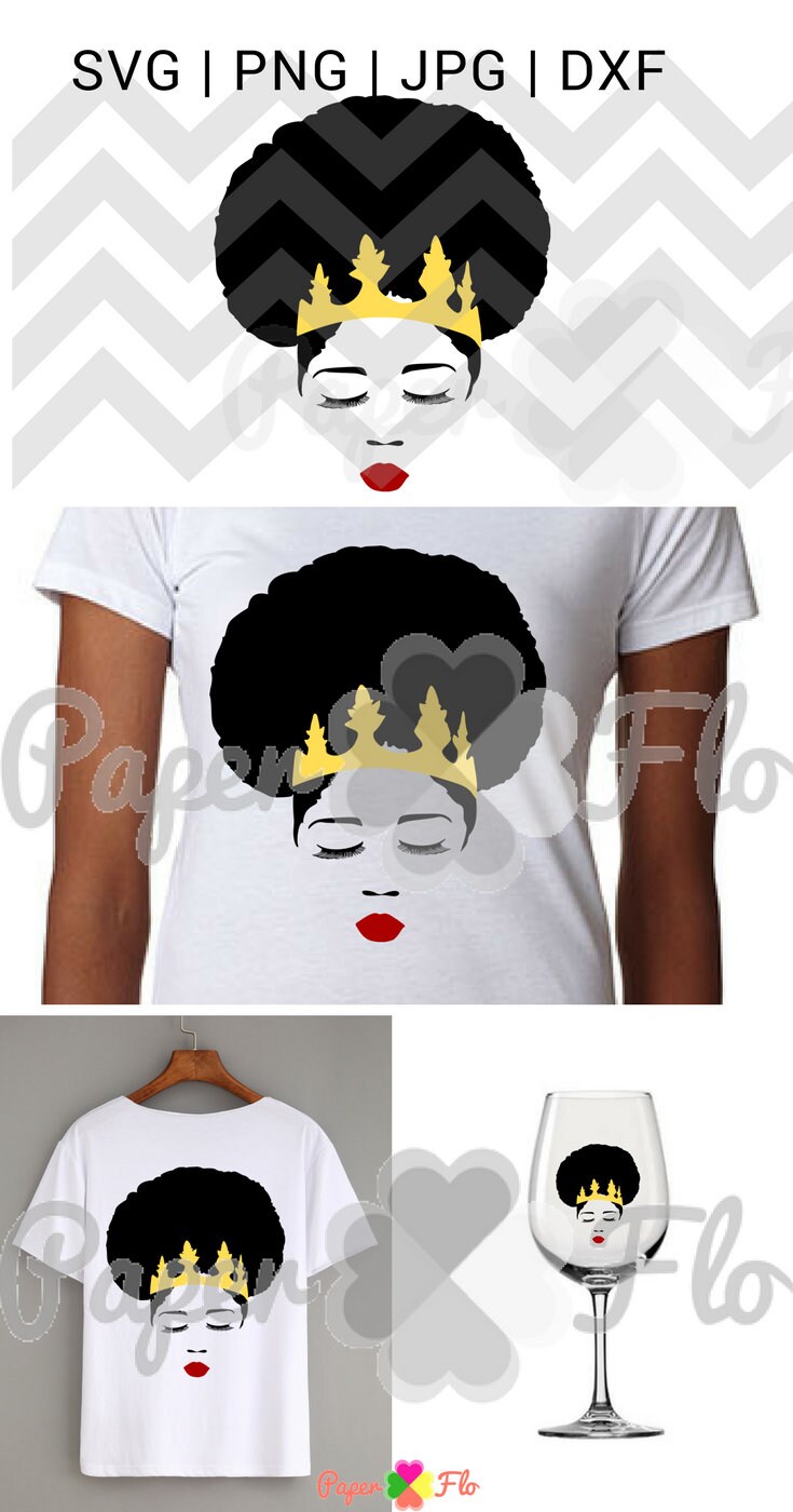 Black Queen SVG Afro Puff Crown SVG Pretty Face Clip Art - Etsy Australia