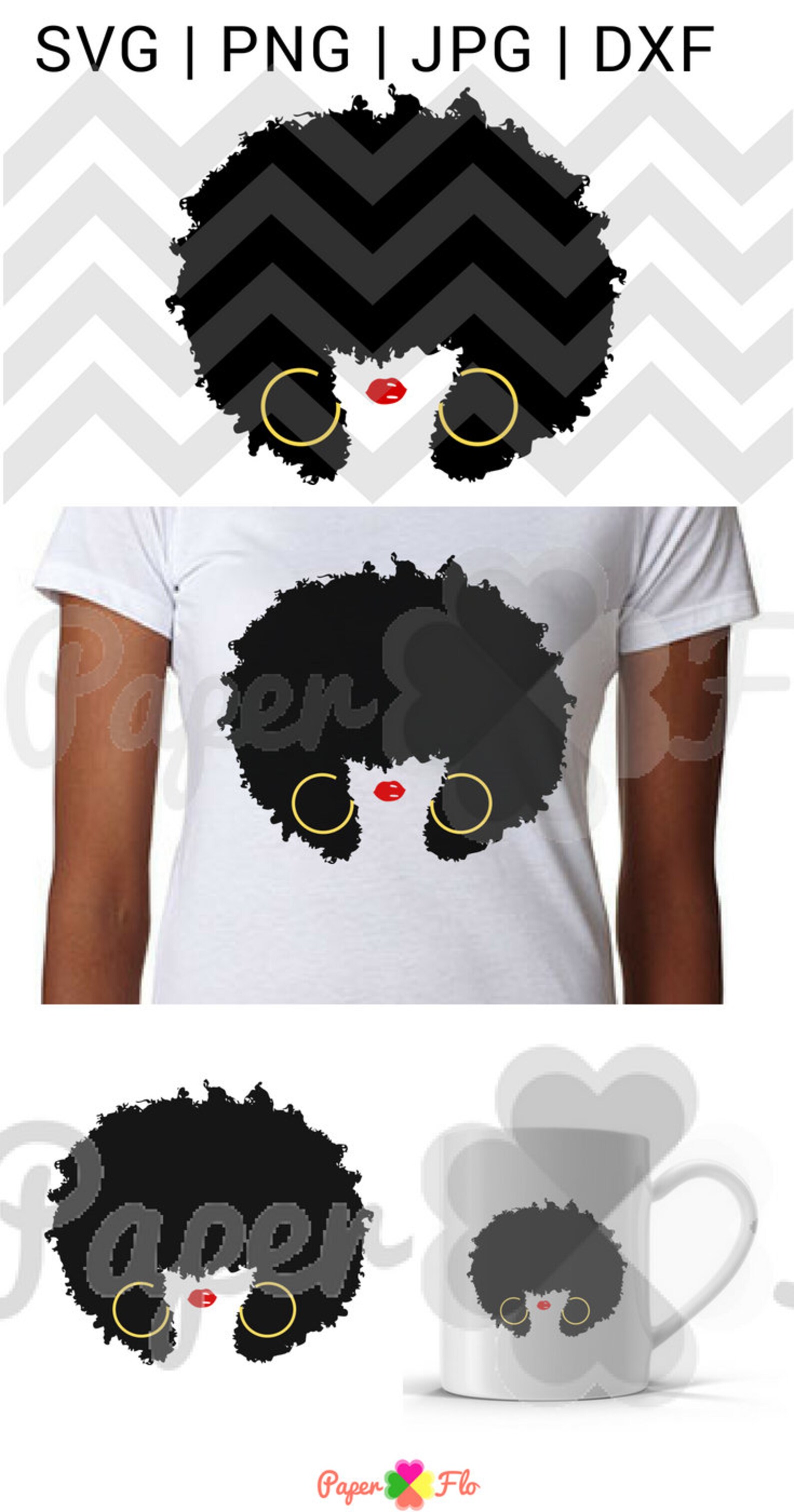 Afro Gold Hoops Svg Afro Puff Woman Svg Natural Hair Svg File - Etsy