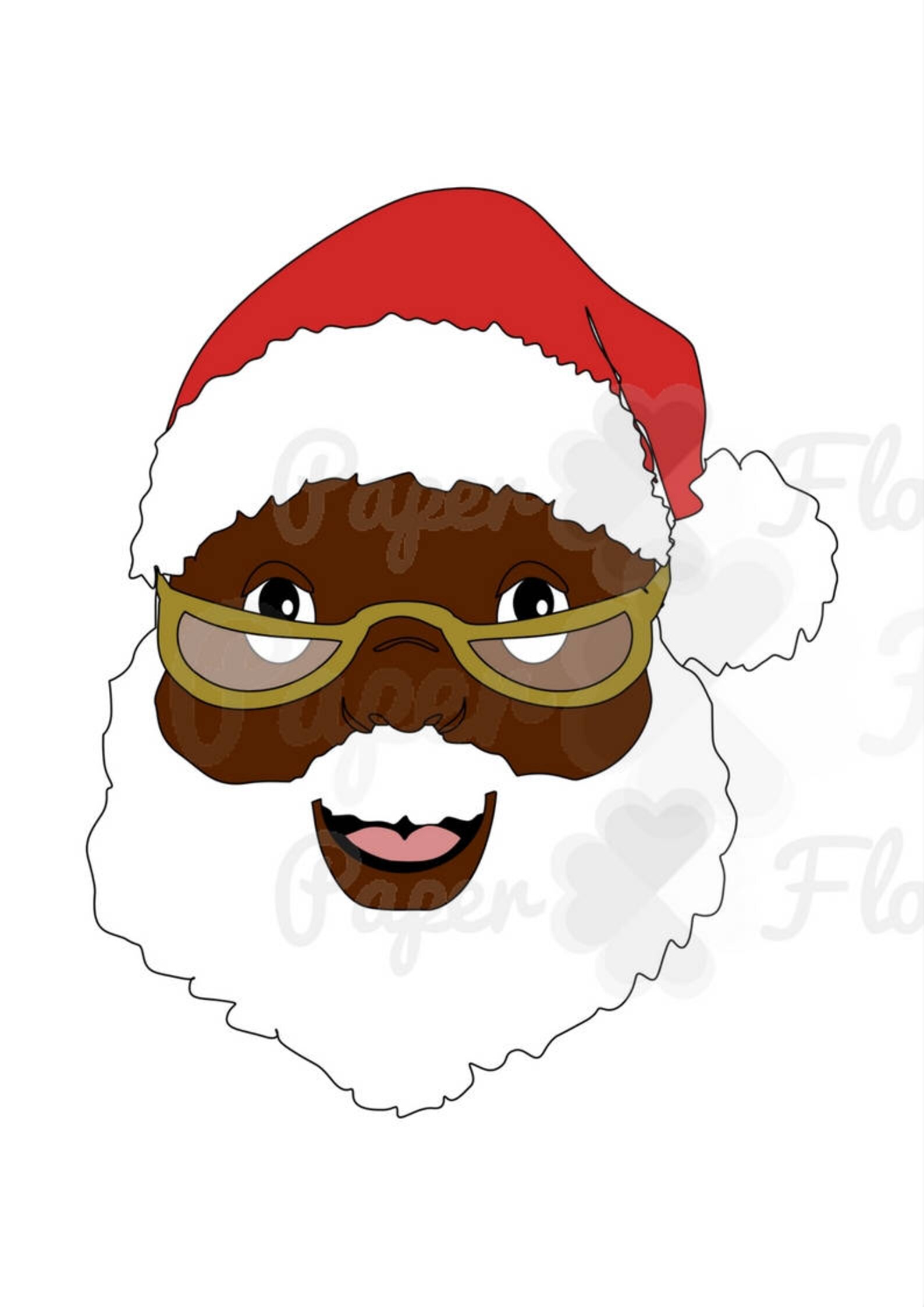Black Santa SVG Clip Art Santa Claus DXF Files Digital Art | Etsy