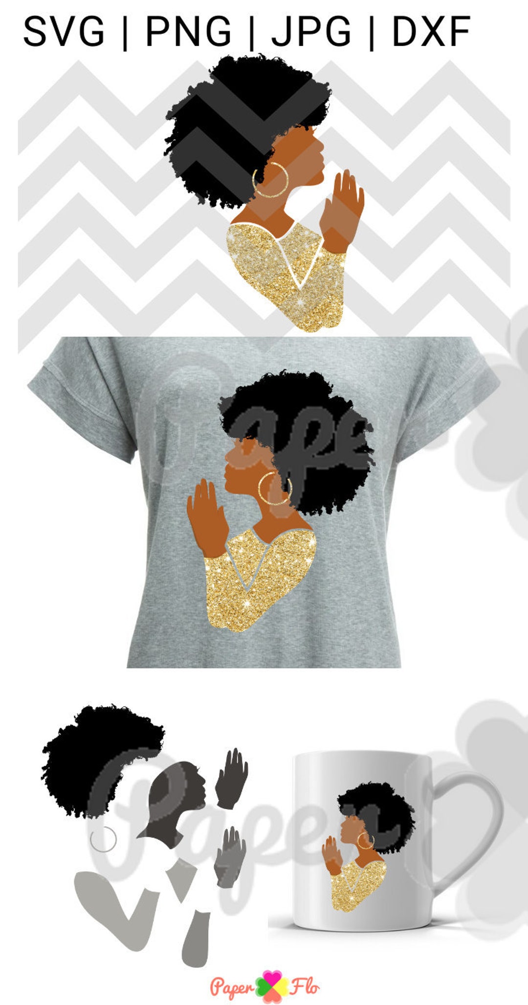 Mujer negra reza svg mujer rezando png archivo cortado mujer - Etsy México