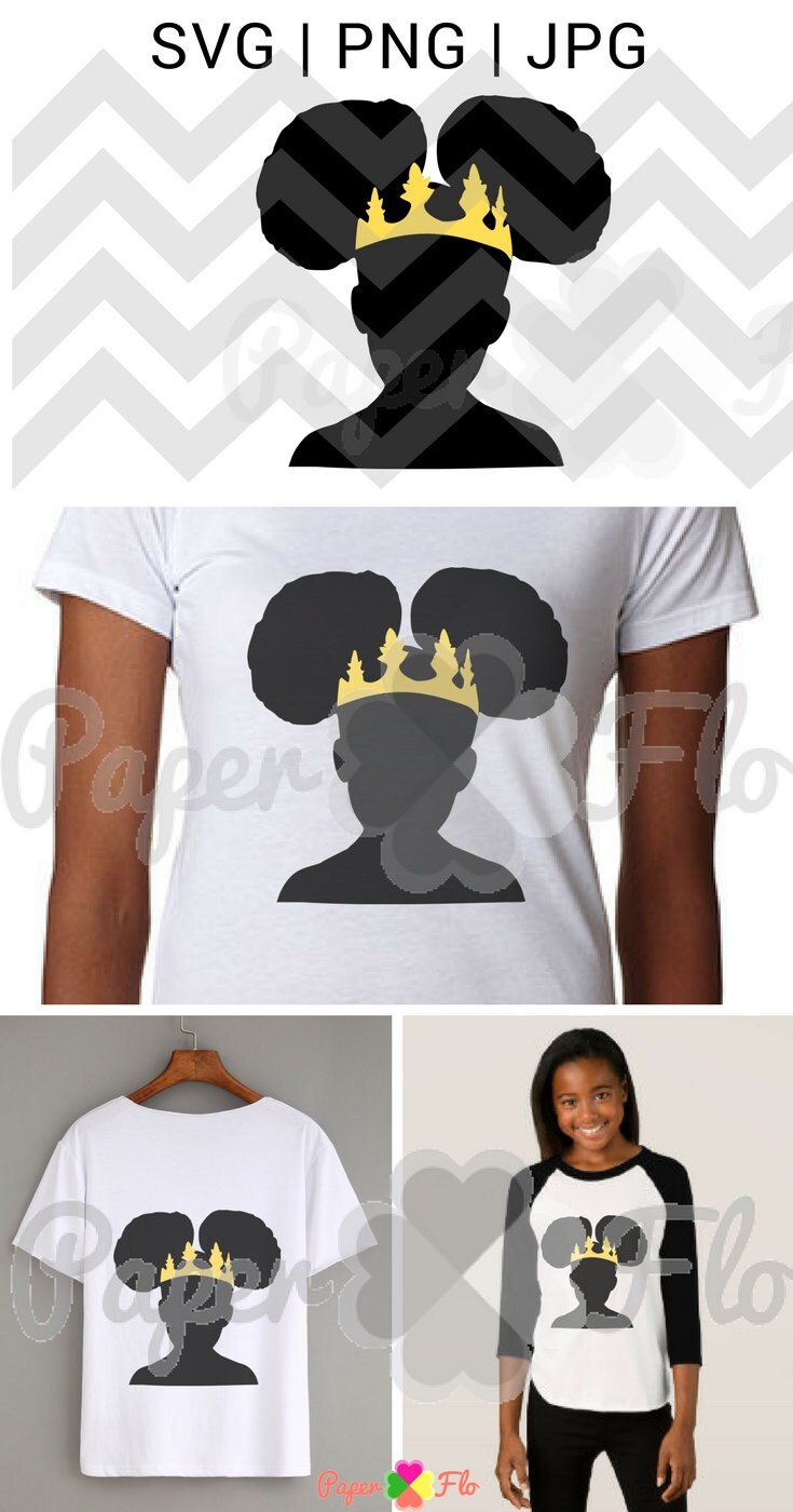 Black Princess SVG afro puffs crown svg clip art black girl - Etsy México