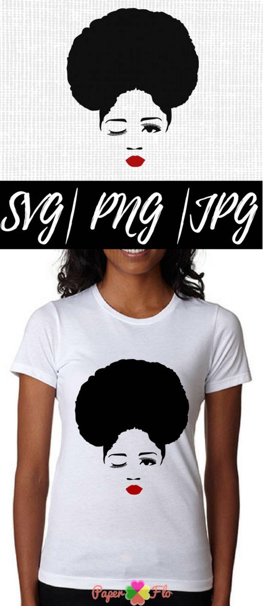 Wink Svg Afro Svg Files Winking Eyes Svg Face Svg Black Natural Svg ...