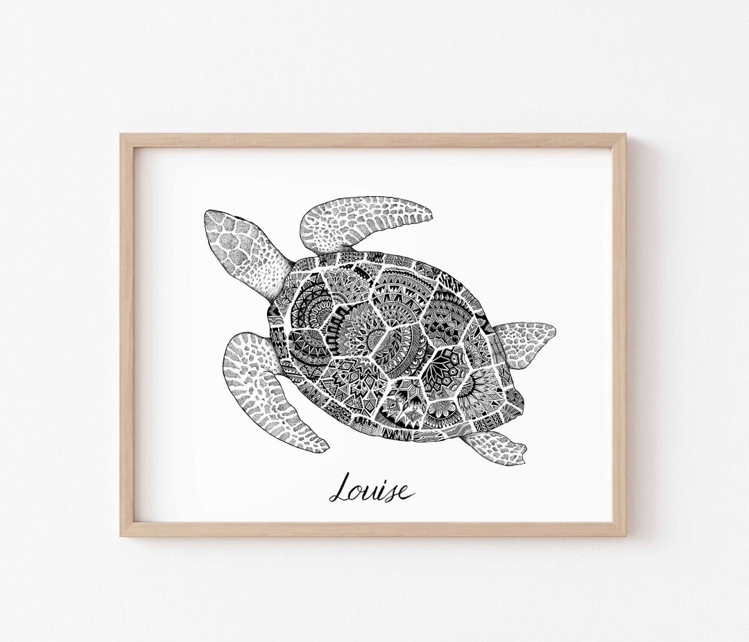 Turtle Print Turtle Picture Turtle Nursery A3 Art Print - Etsy