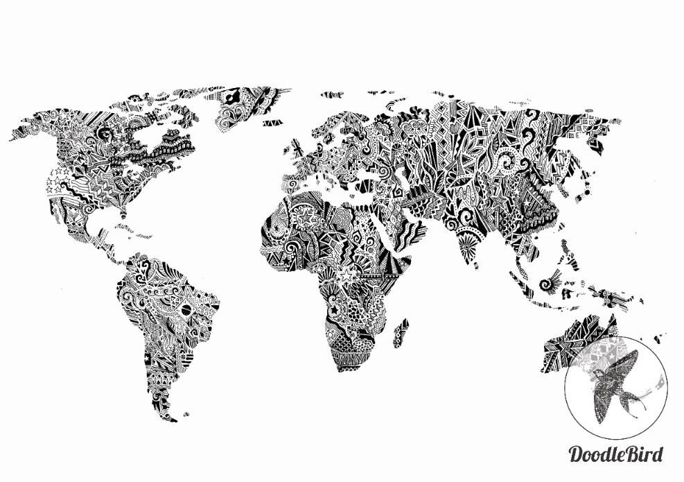 World Map Personalised Atlas Print World Picture it's A Small World - Etsy