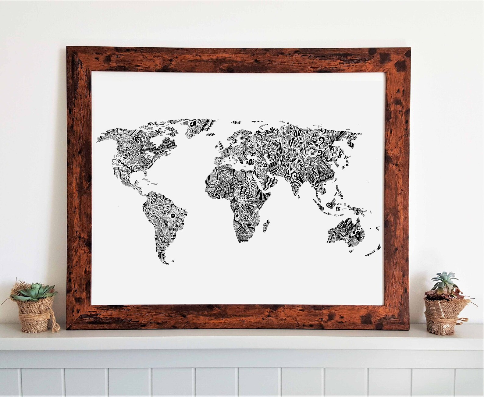 World Map Personalised Atlas Print World Picture it's A Small World - Etsy