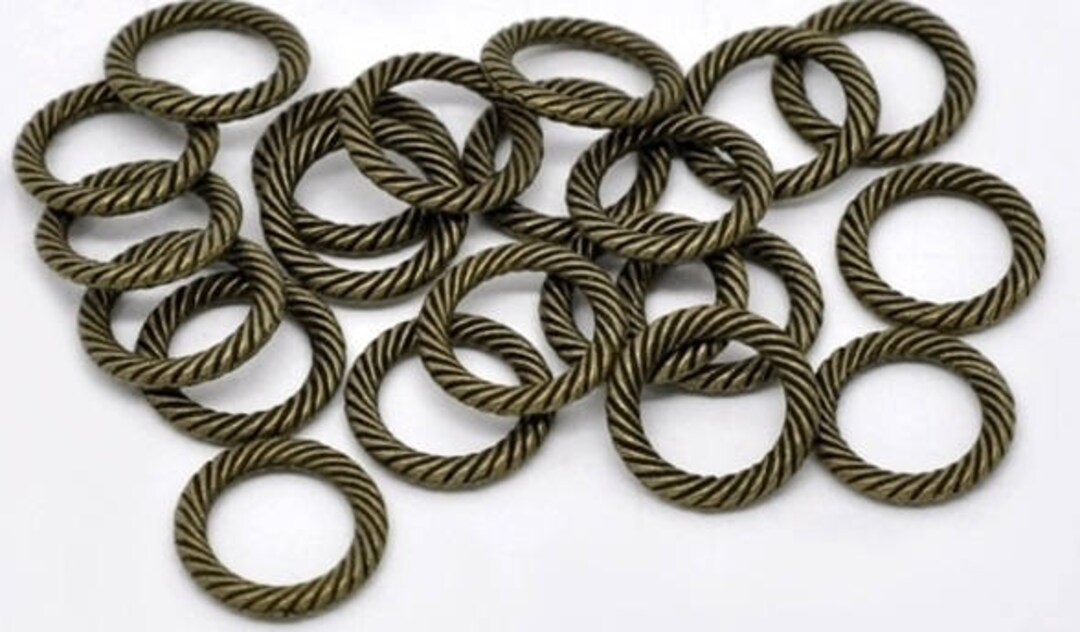 30 Charm Rings, Rings, Connecting Rings, Metal Bead, Grooved - Etsy