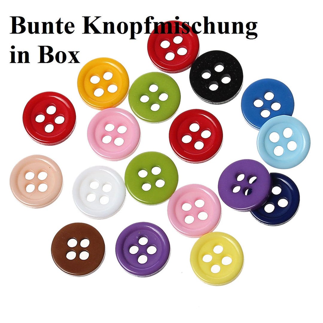 Knöpfe in Box, Knöpfe, Knopf, bunt gemischt, 9mm - Etsy.de