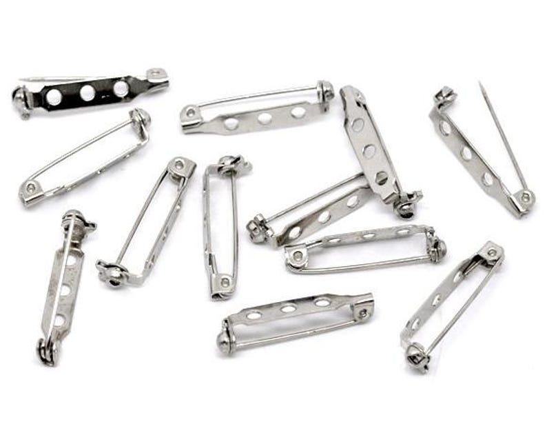50 Brooch Pins, Brooches, Brooch Blanks, Silver - Etsy