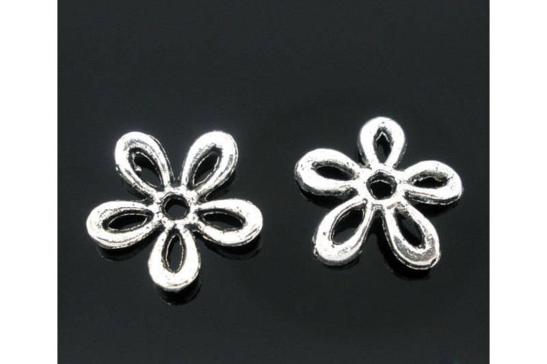 100 Pearl Caps, Caps for Pearls, Flower, Silver - Etsy