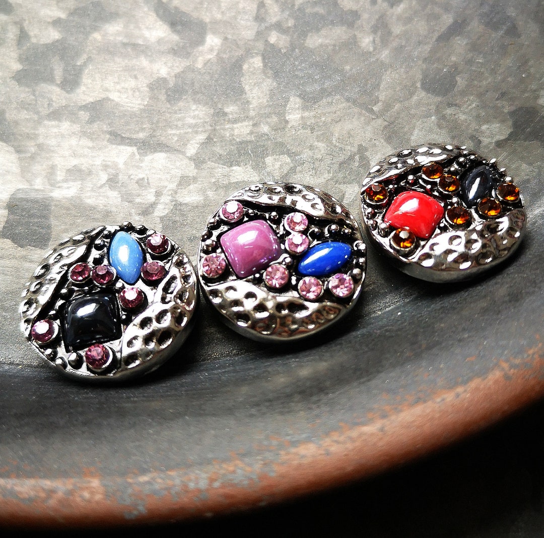 Snap Button, Rhinestones and Gemstones .20mm, Choice of Colours - Etsy