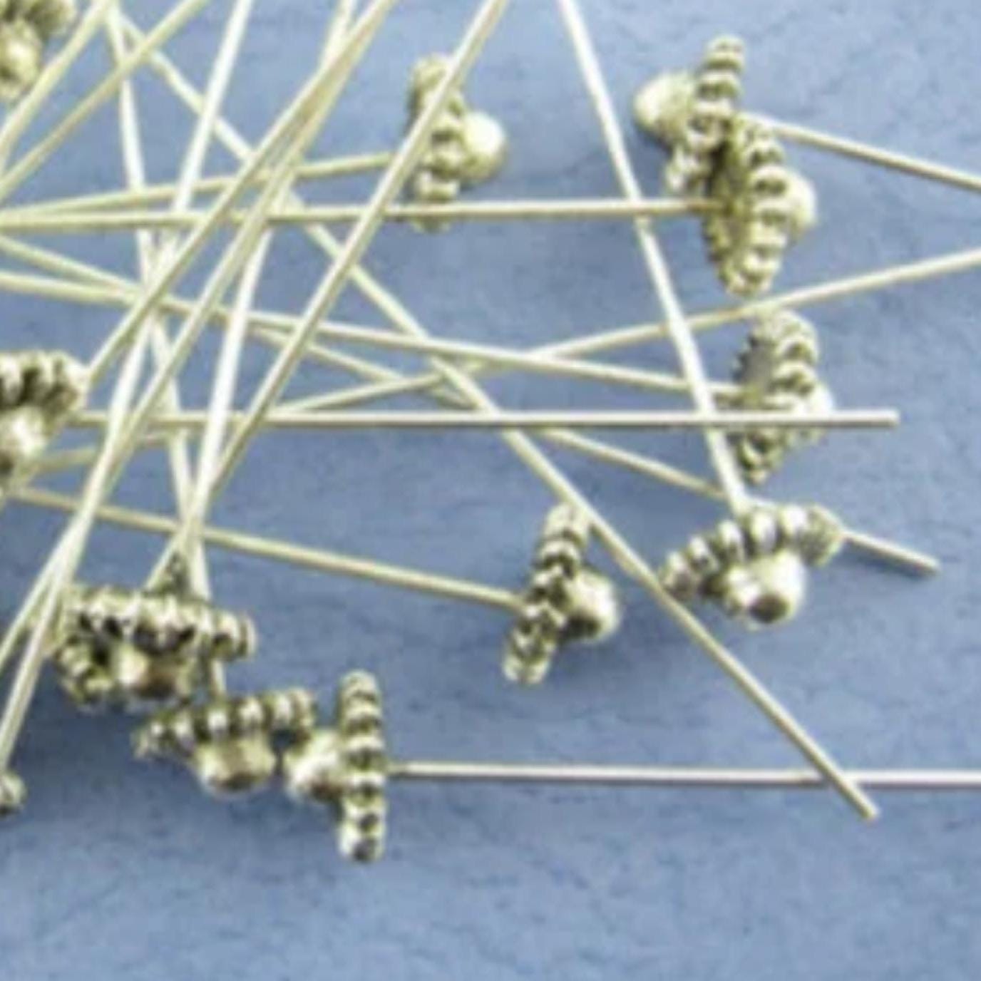 30 Headpins, Antique Look, Vintage Style, Silver - Etsy