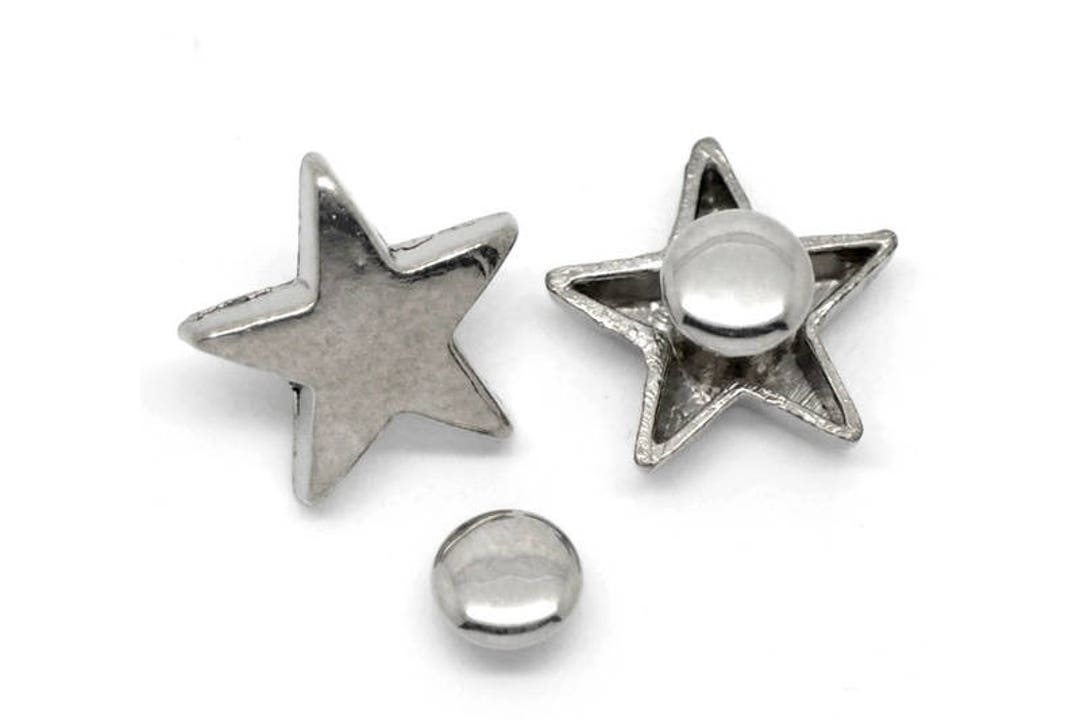 30 Rivets, Star, Stars, Silver, Star Rivets, - Etsy