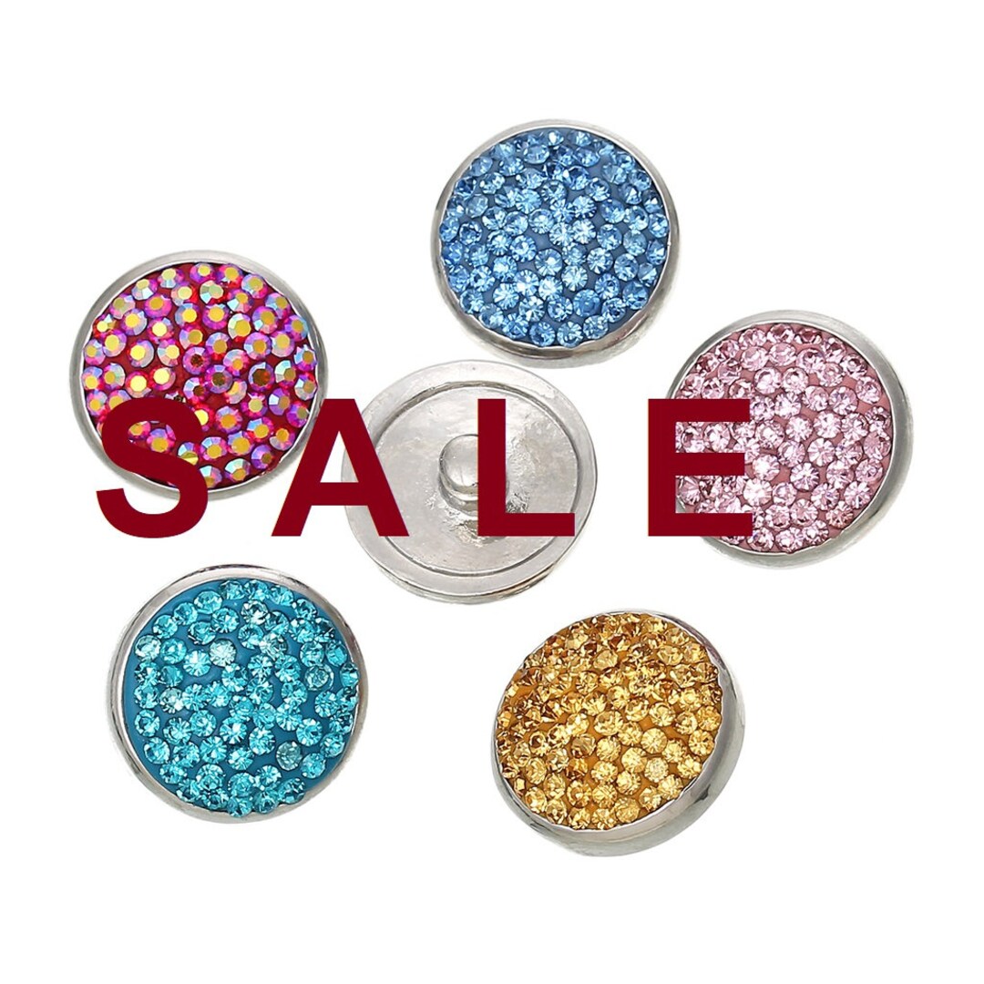 Button, Snap Button, Size L, Rhinestones, Color Selection, - Etsy