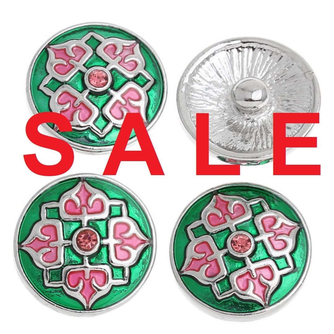Snap Button, Size L, Metal, Rhinestones and Enamel, - Etsy