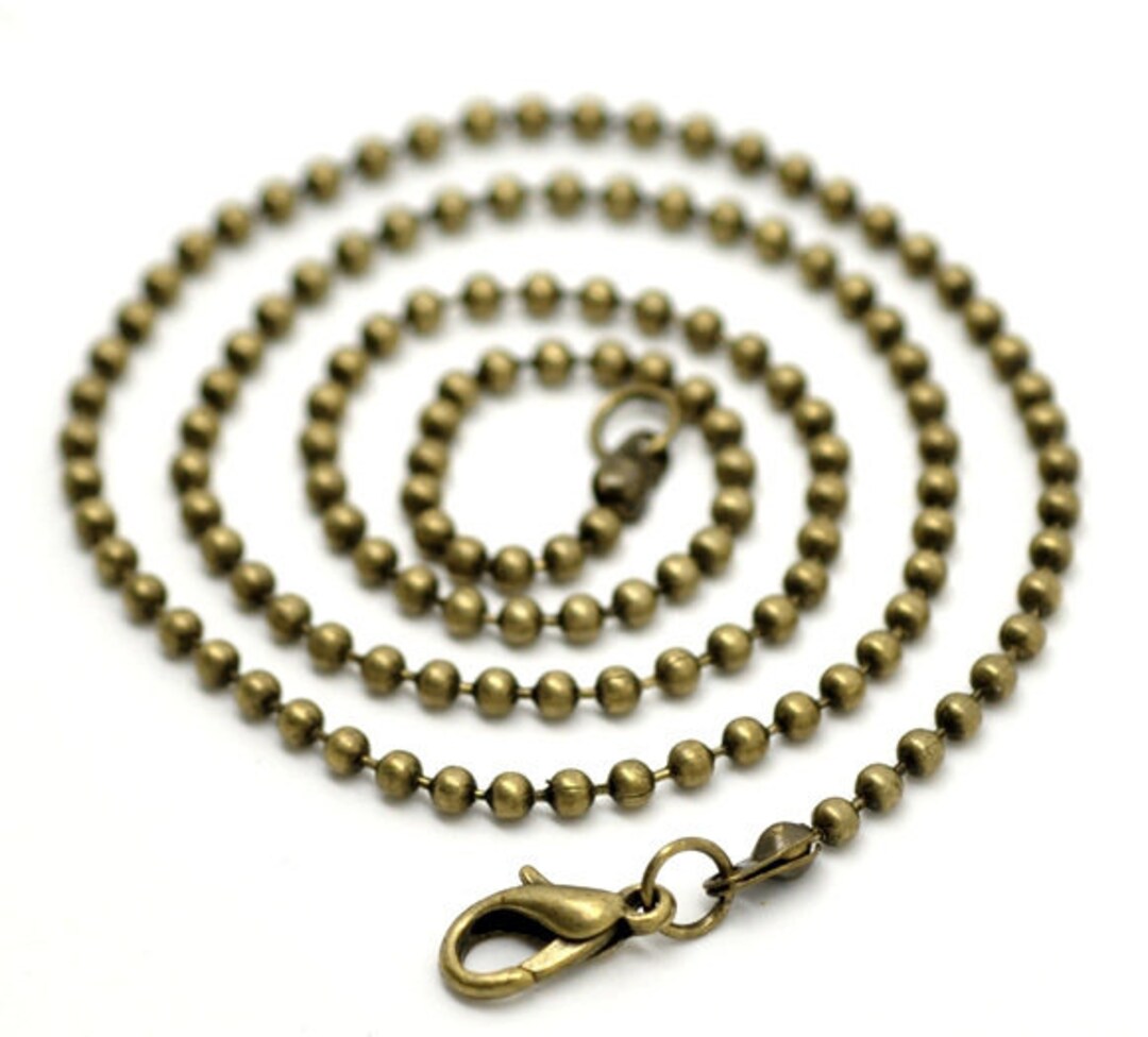 3x Ball Chain, 51 Cm, Lobster Clasp, Chain, Bronze - Etsy