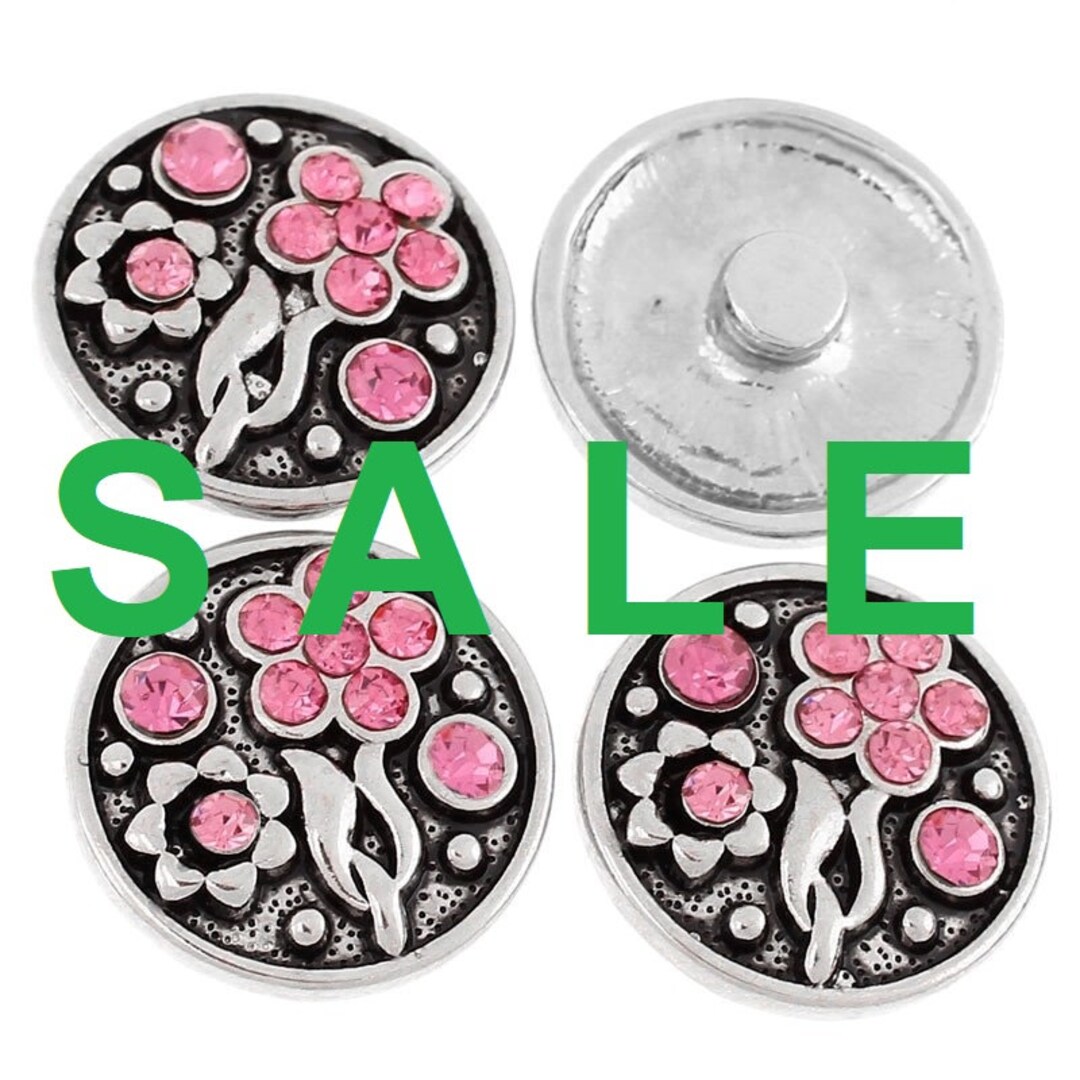 Button, Snap Button, Size L, Silver-pink - Etsy