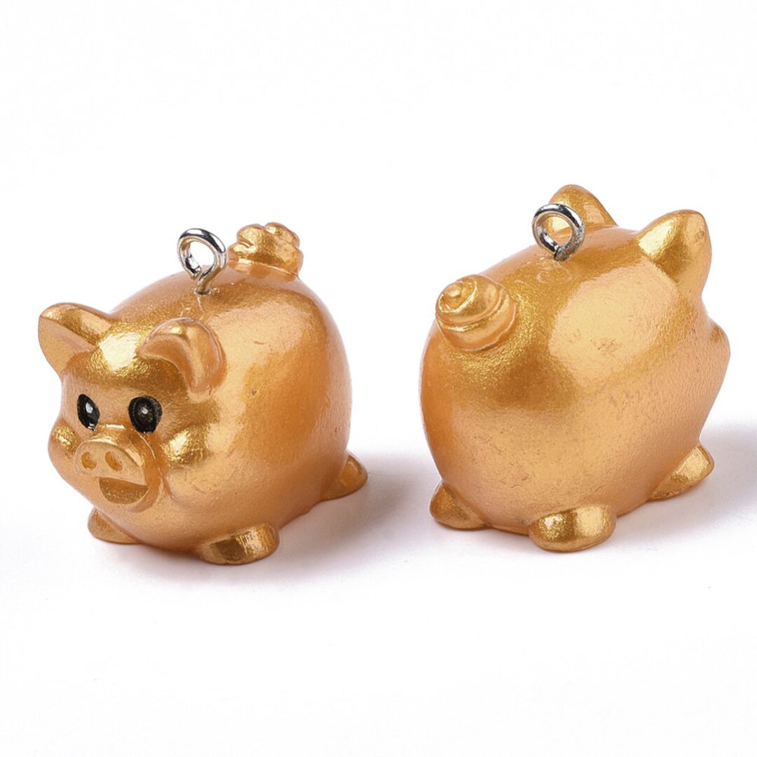 10 Pendants, Pig, Piggy, Lucky Pig - Etsy