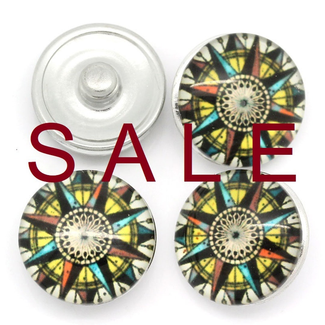 Button, Snap Button, Size L, Maritime, Compass - Etsy