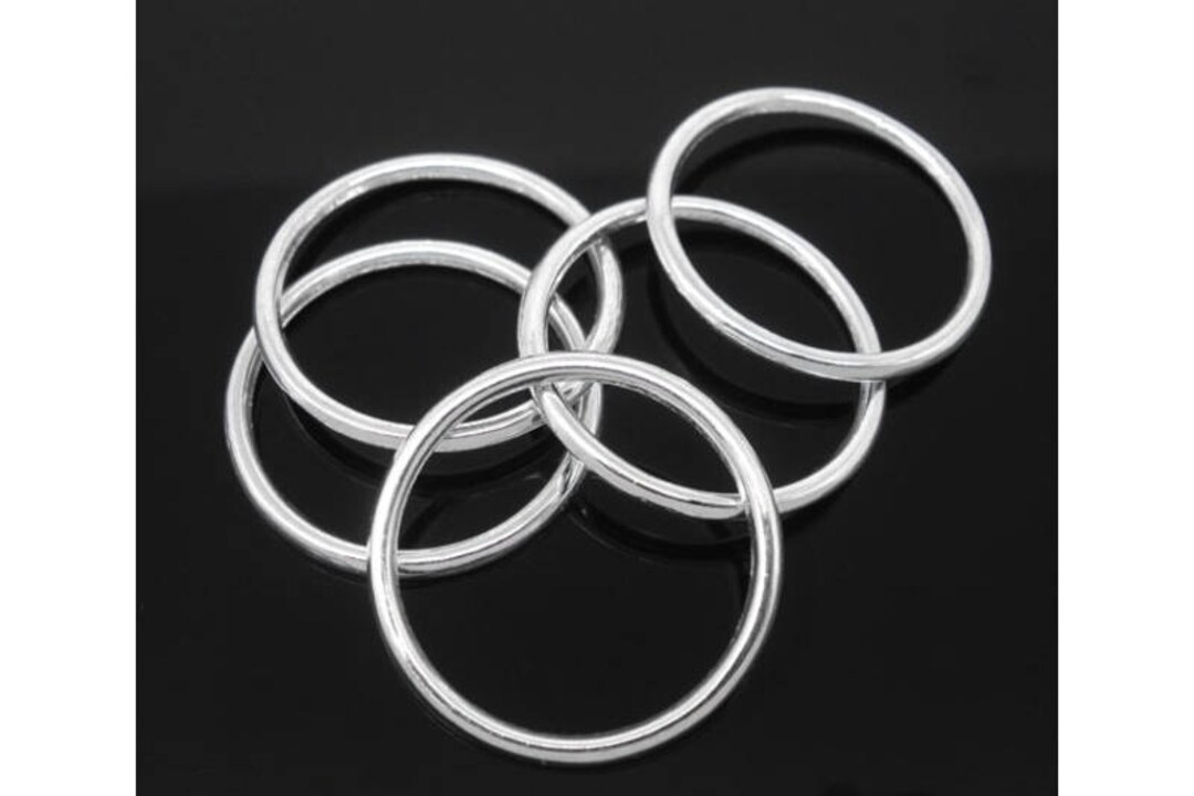 50 Charm Rings, Rings, Connecting Rings, Silver Plated - Etsy
