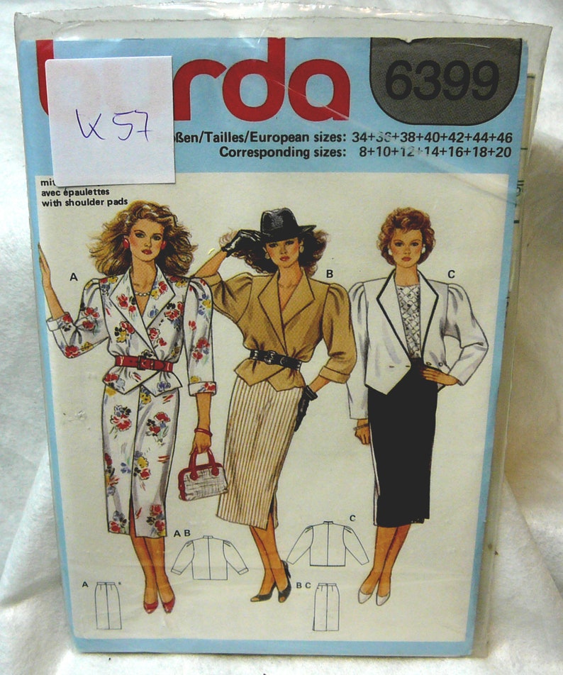 Burda Schnittmuster 6399, Rock und Jacke, 34 - 46, more size pattern, 8 ...