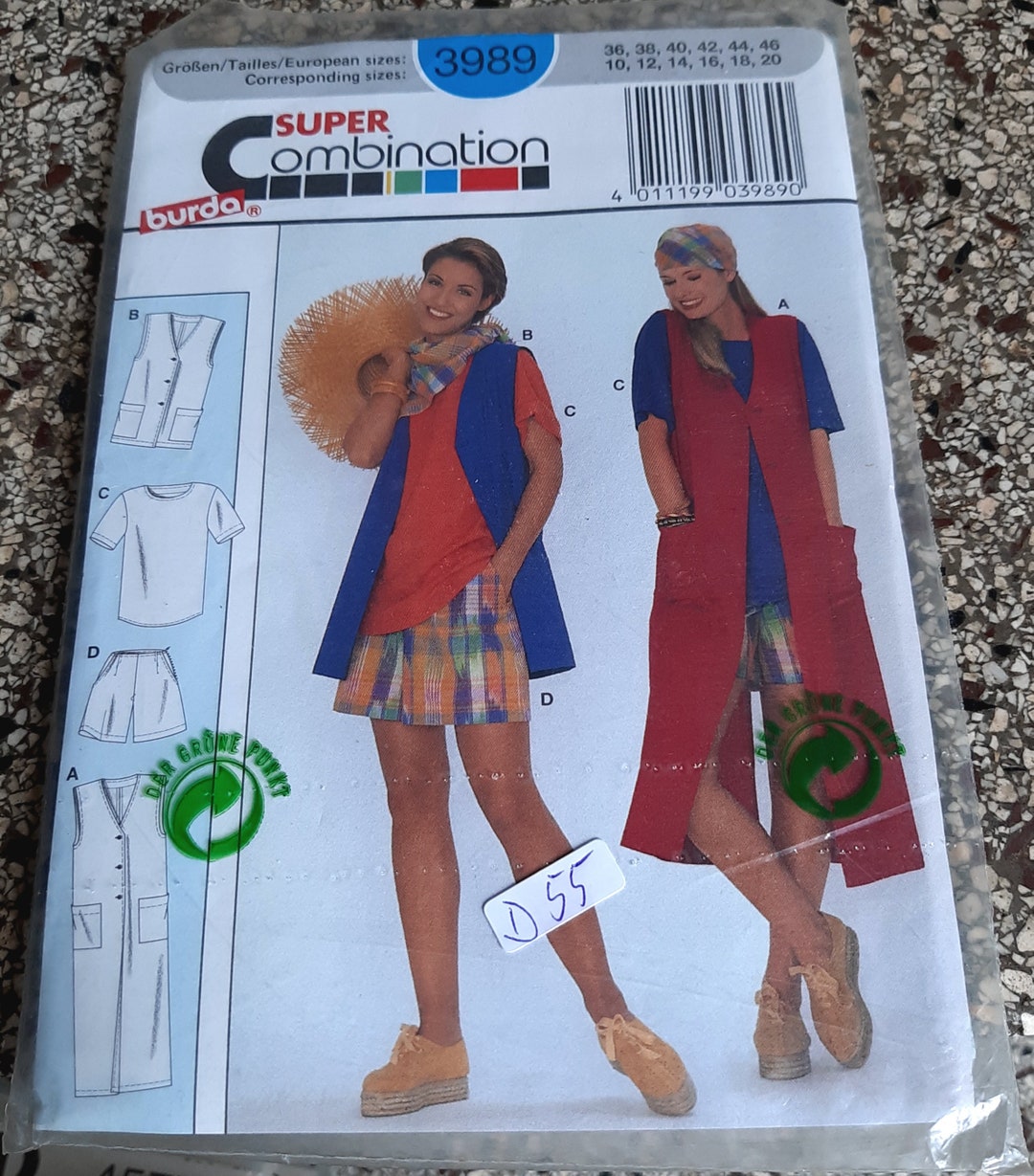 Burda 3989 Pattern Super Combination, Multisize Cut 36-46 ...