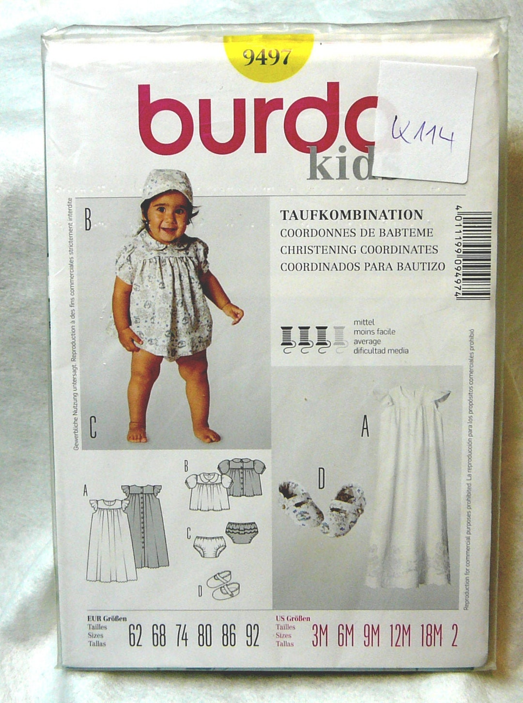 Burda 9497, Christening Outfit Pattern, Christening Coordinates ...