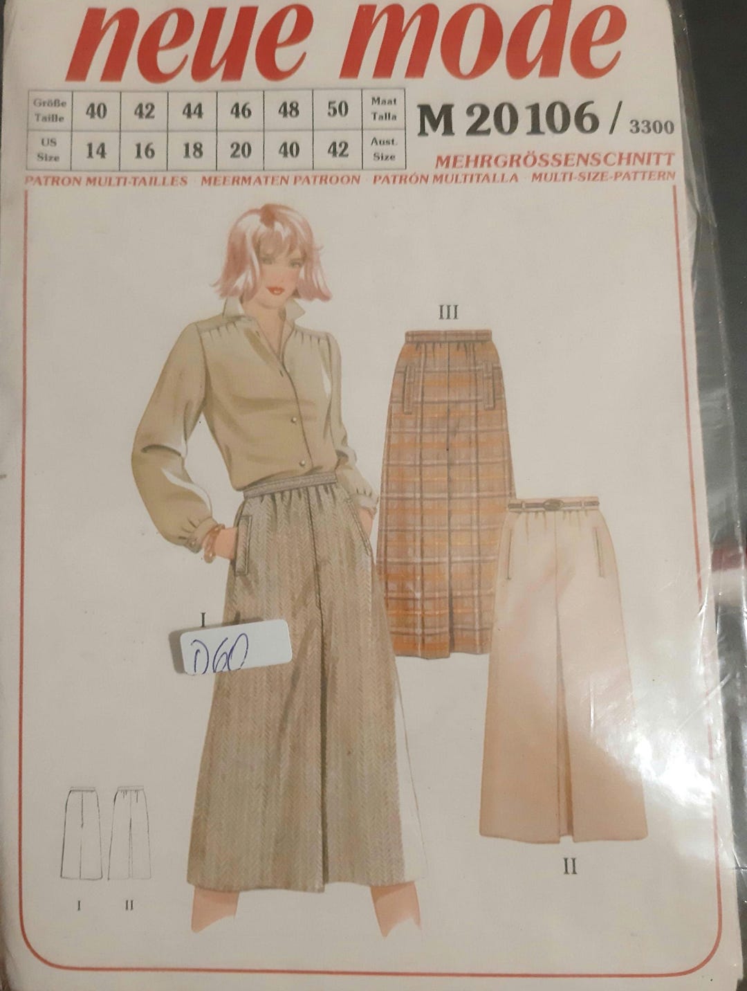 Neue Mode M20106, Skirt Pattern, Multisize Pattern 40-50 ...