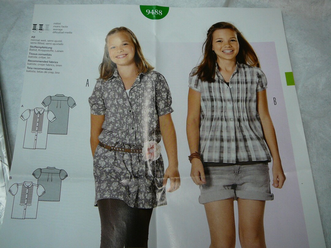Pattern Burda Style 9488 Shirt and Blouse Multi-size Cut - Etsy