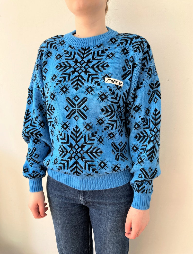 Lovely 70s 80s Steffner Sweater // Vintage Unisex Wool Sweater With ...