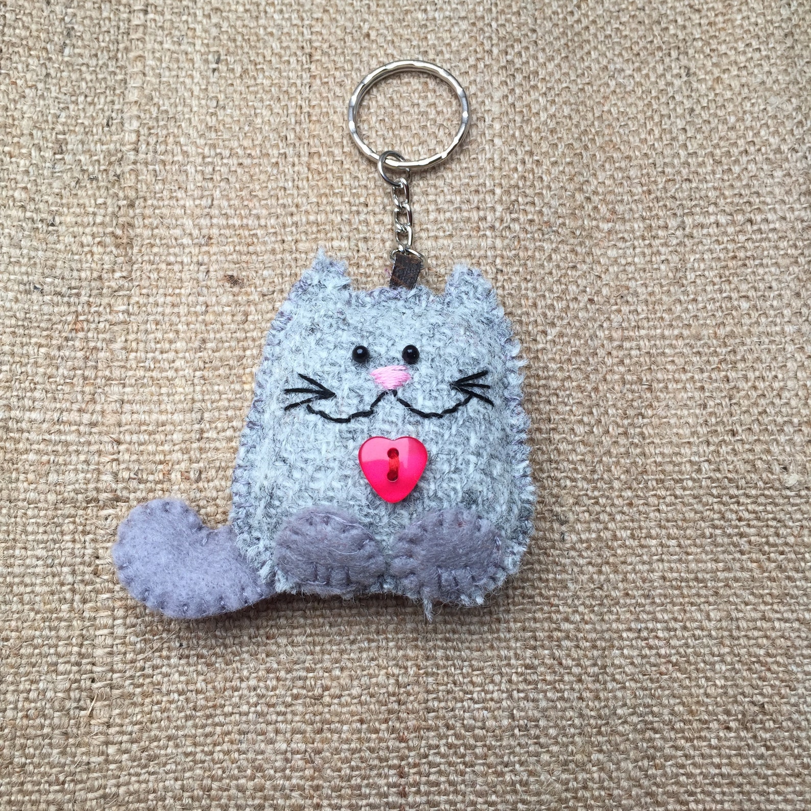 Harris Tweed Cat Keyring,cat Keyring,tweed Cat,scottish Gift,gift Under ...
