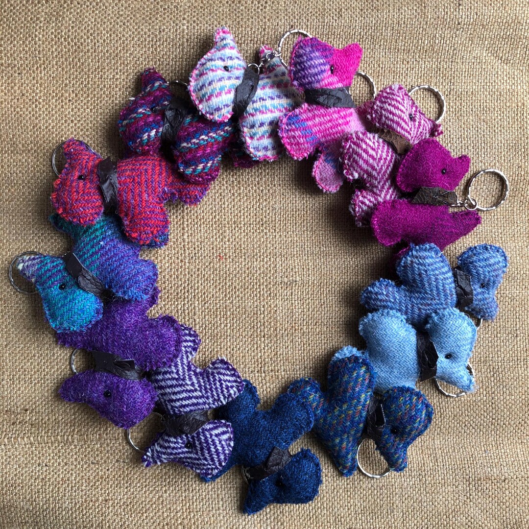 Scottie Dog Key Ring,harris Tweed Scottie Key Ring,scottish Keyring,dog ...