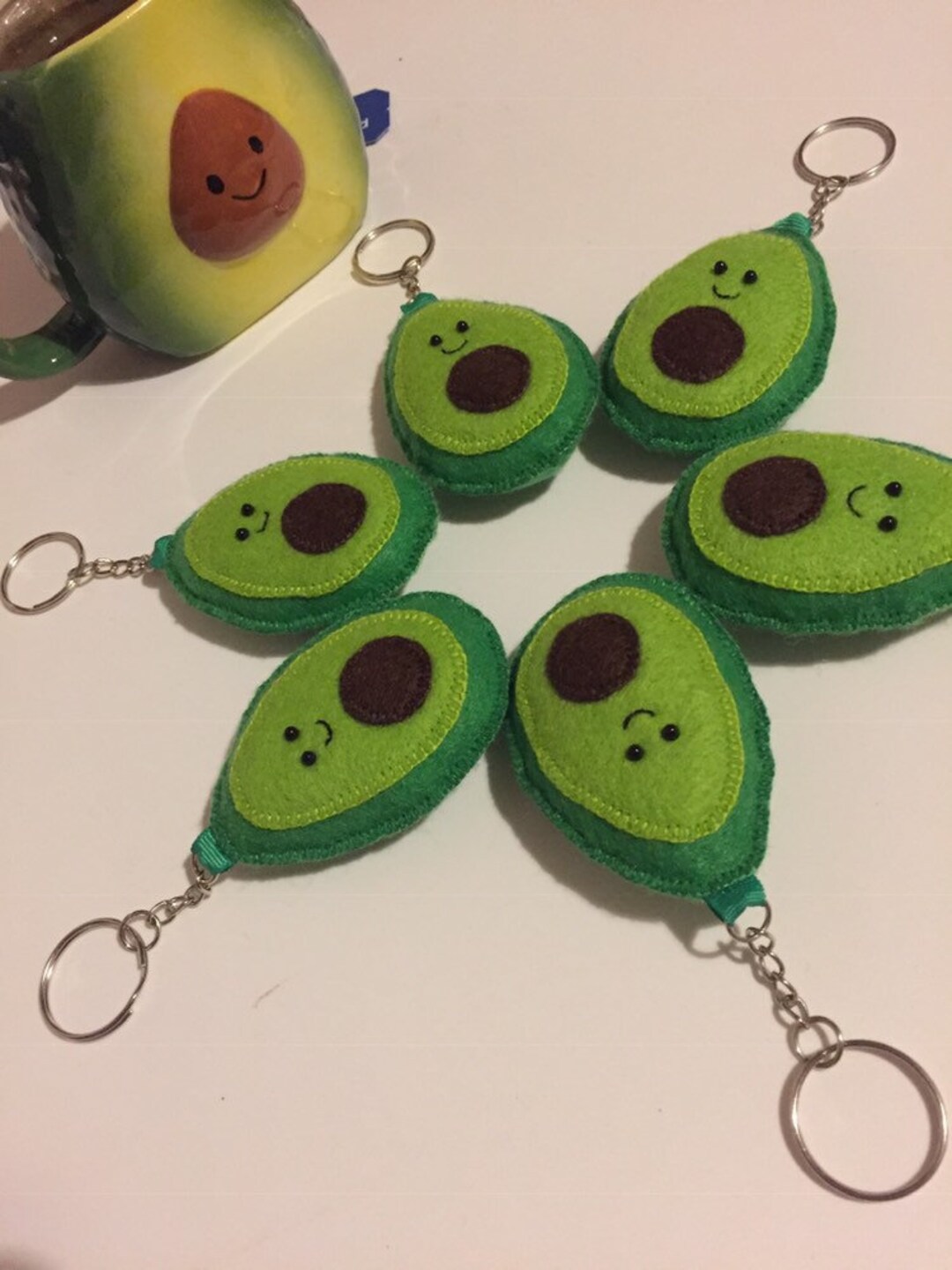 Avocado Keychain,avocado Keyring,felt Avocado,cute Avocado,kawaii ...