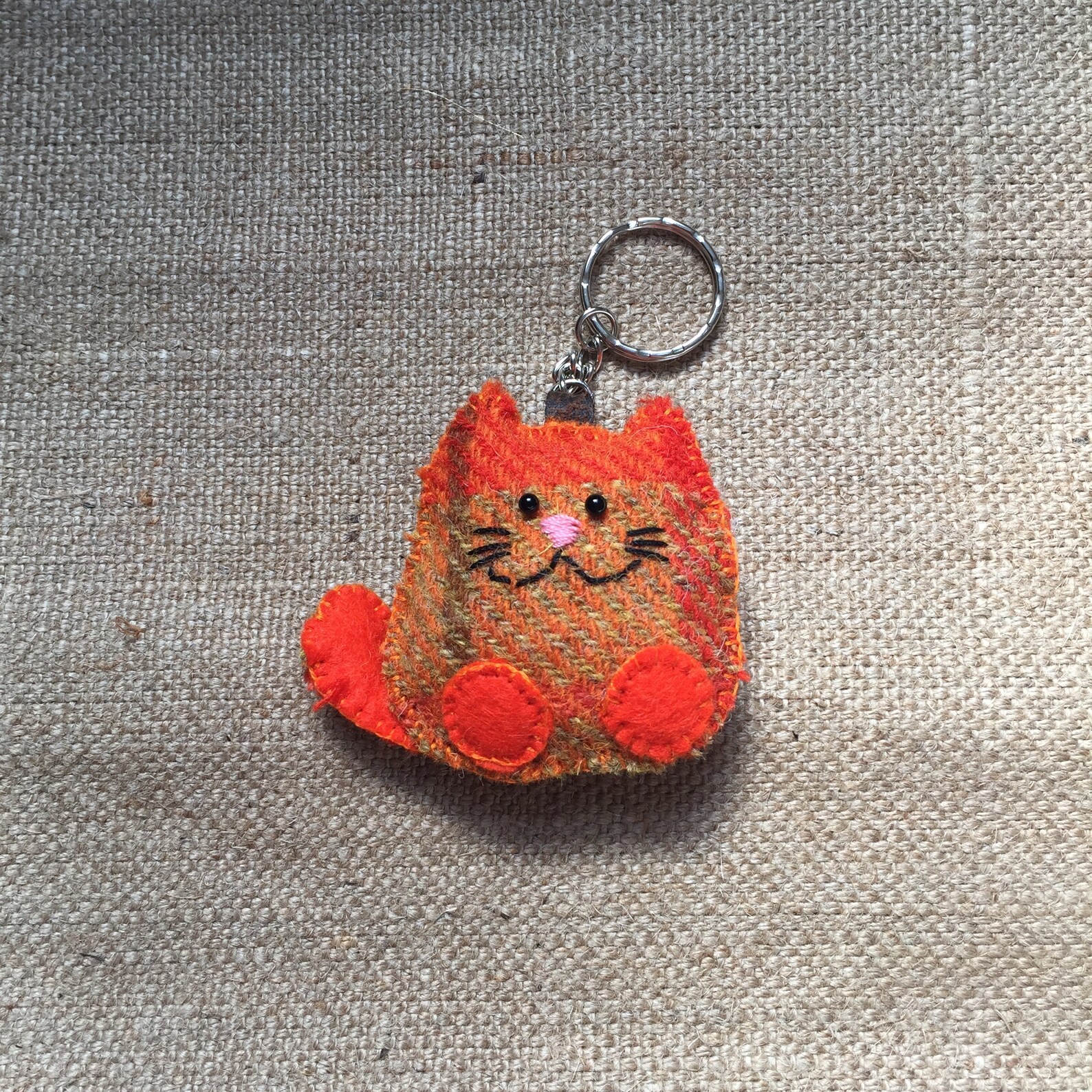 Harris Tweed Cat Keyring,cat Keyring,tweed Cat,scottish Gift,gift Under ...
