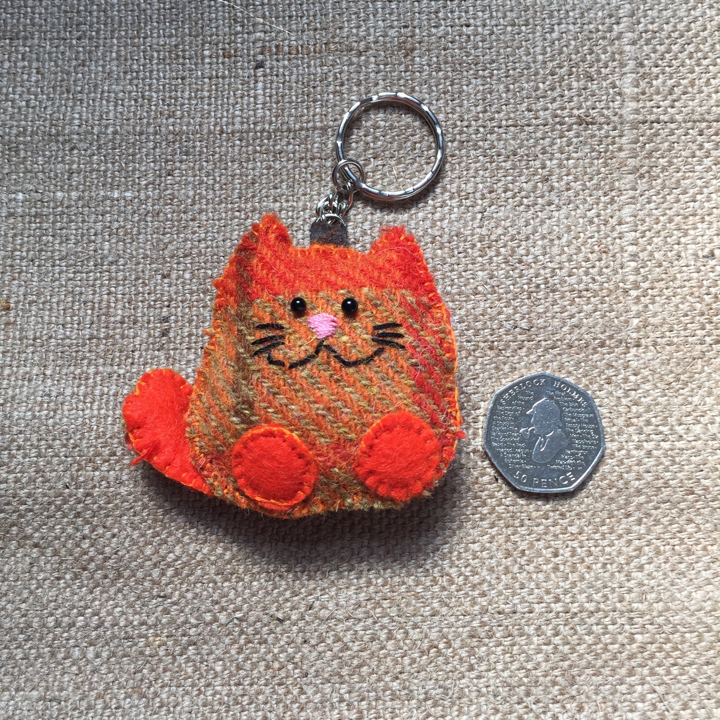 Harris Tweed Cat Keyring,cat Keyring,tweed Cat,scottish Gift,gift Under ...