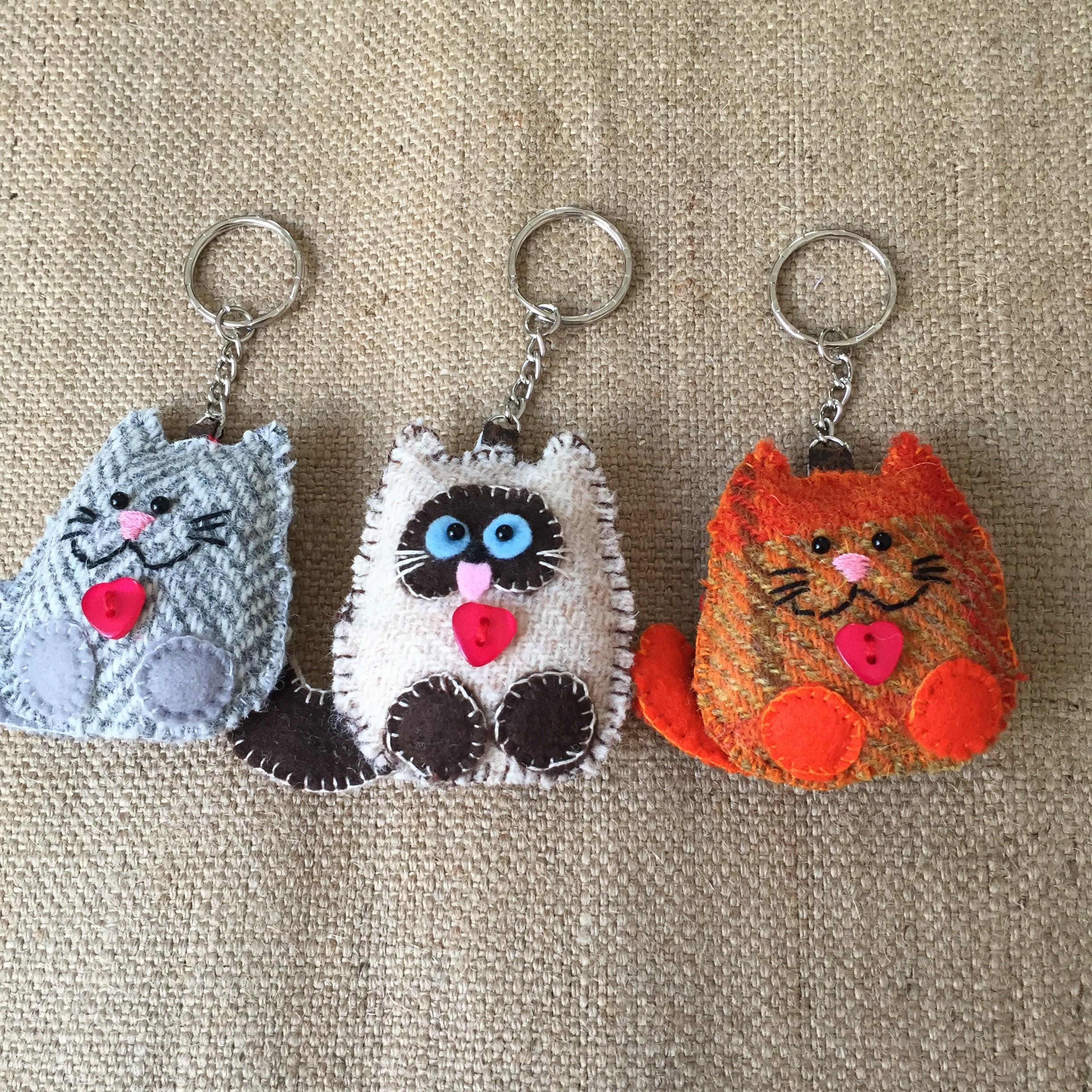 Harris Tweed Cat Keyring,cat Keyring,tweed Cat,scottish Gift,gift Under ...