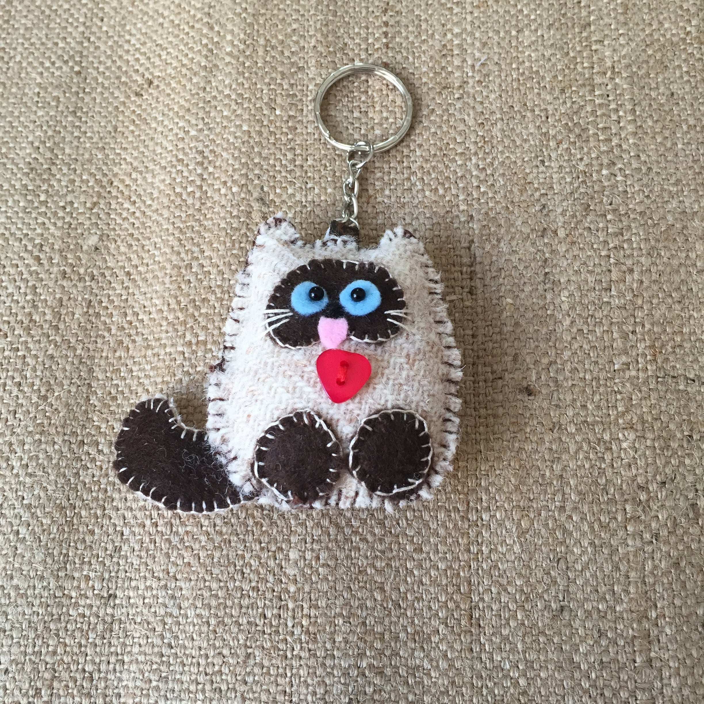 Harris Tweed Cat Keyring,cat Keyring,tweed Cat,scottish Gift,gift Under ...