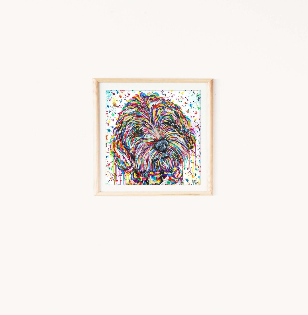 Colourful Cockapoo Art Print Rainbow Doodle Dog Painting - Etsy UK